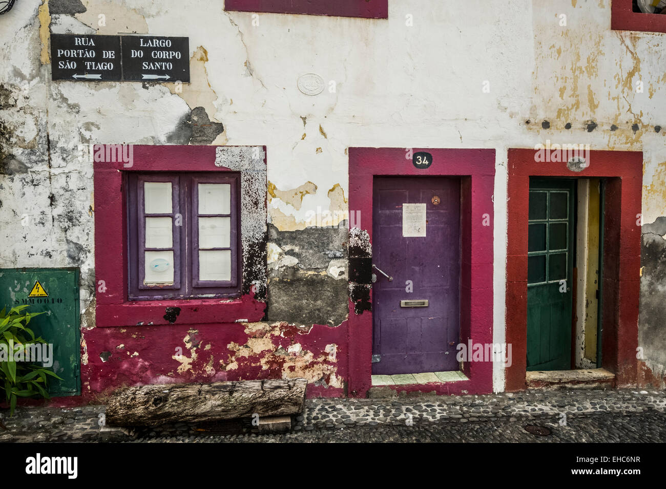 Island of Madeira, street scenes in the old part of Funchal Stock Photo ...