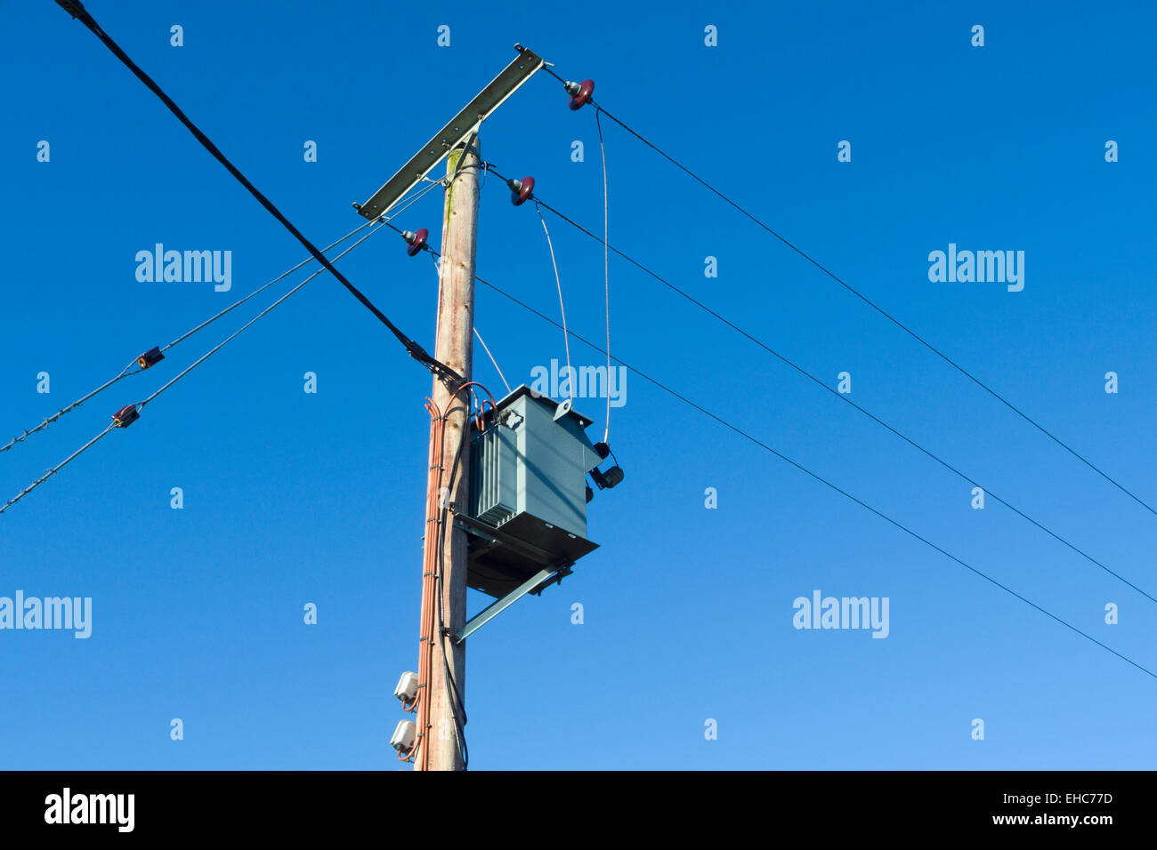 Wooden Pole Mounted Electricity Substation Transformer and Overhead ...