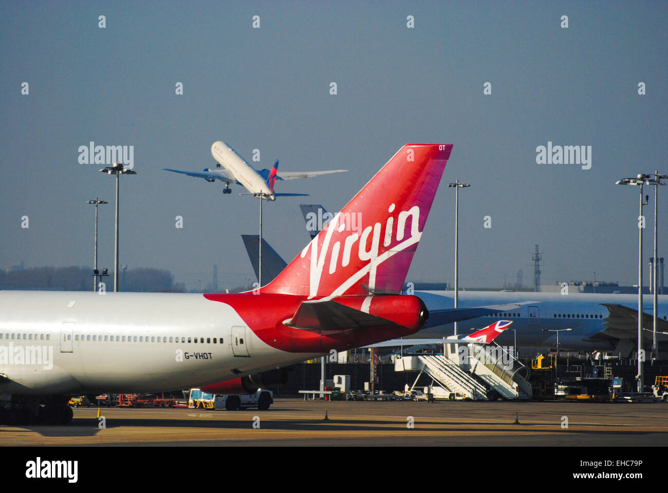 Virgin Airlines jet plane logo Stock Photo - Alamy