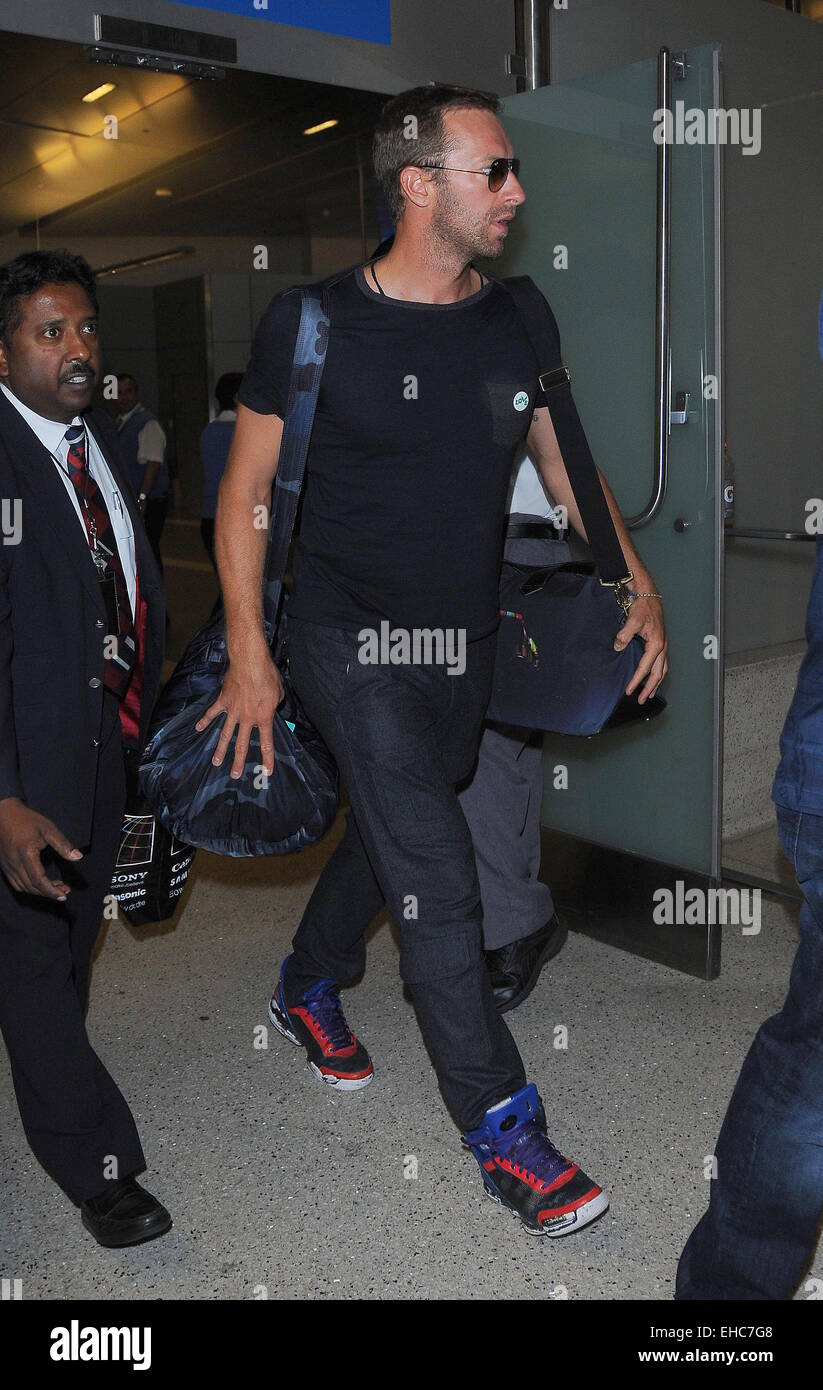 Coldplay frontman Chris Martin arrives at Los Angeles International ...