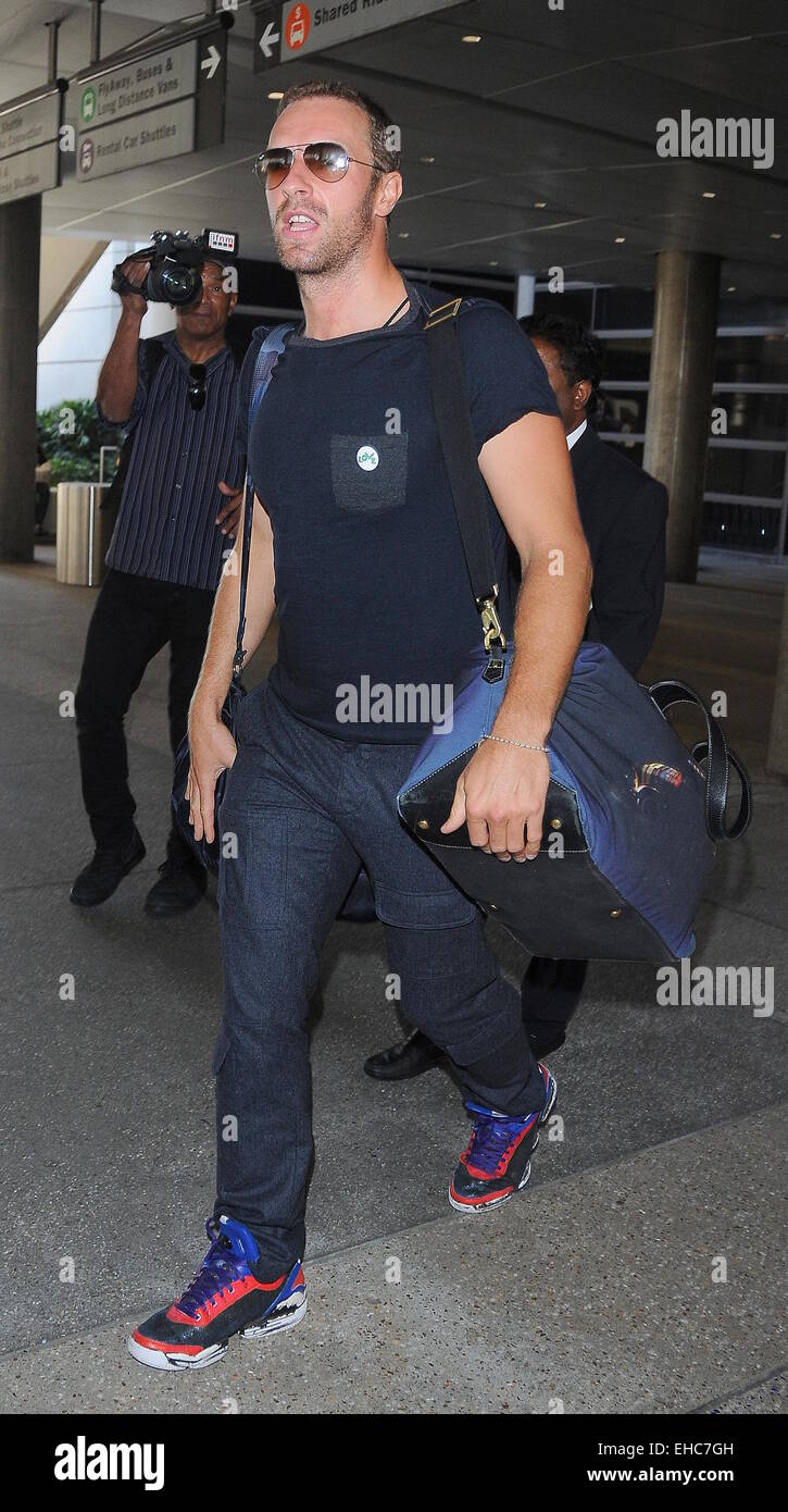 Coldplay frontman Chris Martin arrives at Los Angeles International ...