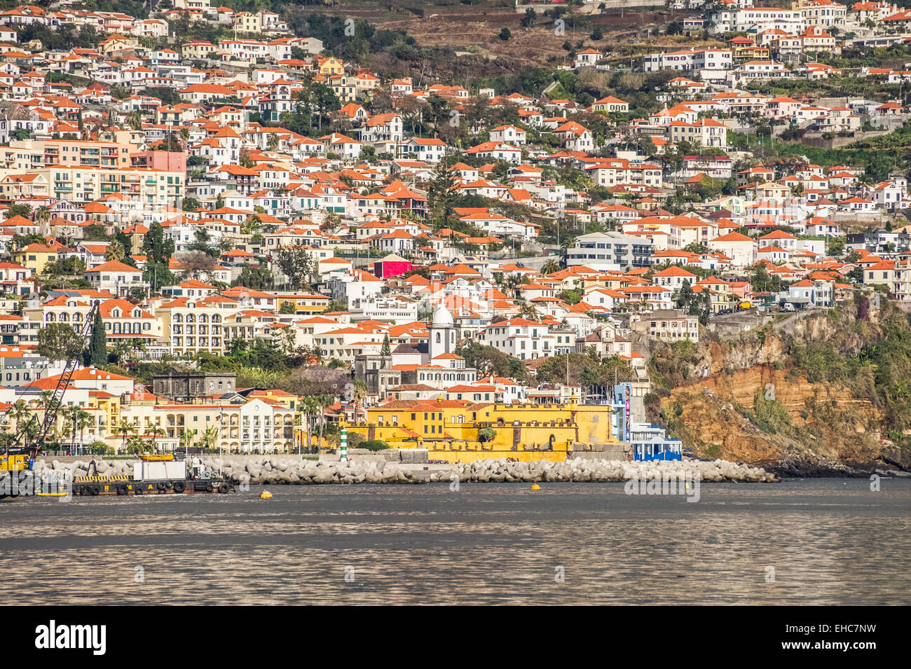 Island of Madeira, street scenes looking towards Funchal town Stock ...