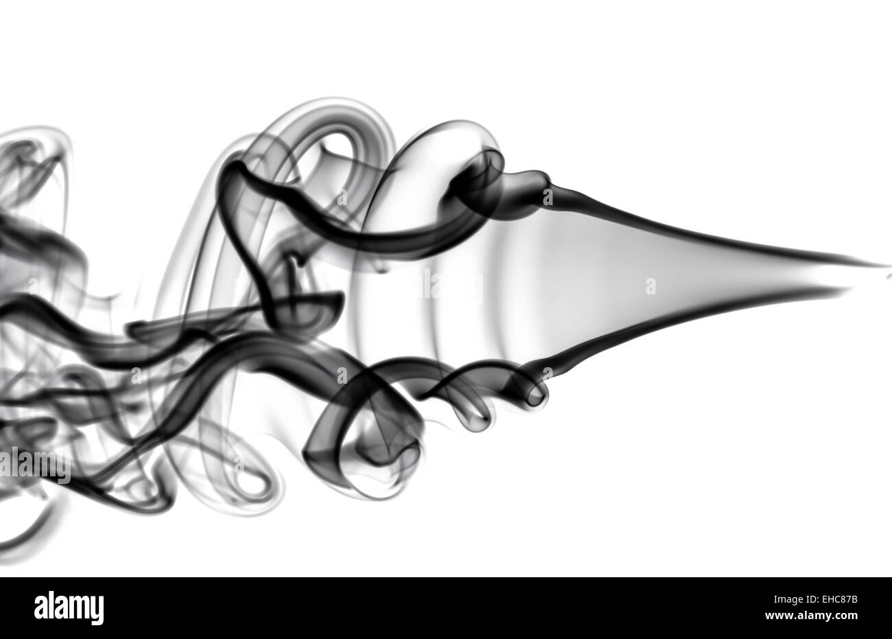 Abstract black pattern: smoke swirls and curves on white Stock Photo ...