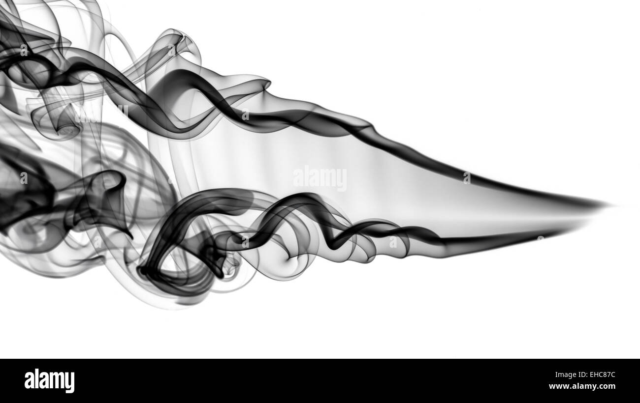 Abstract black smoke pattern and swirls on white Stock Photo - Alamy