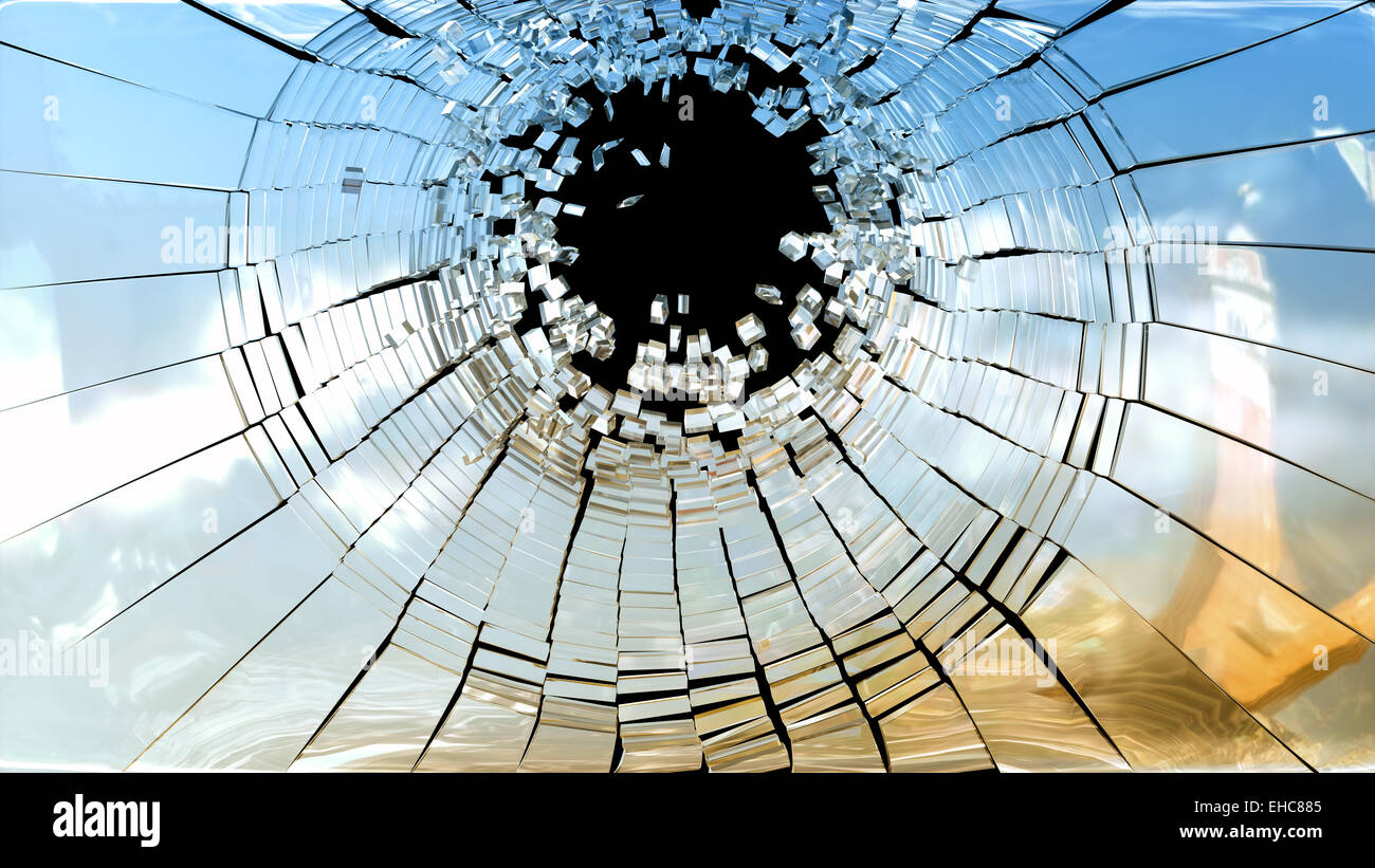 Crime scene: Pieces of Broken mirror glass isolated on black Stock ...