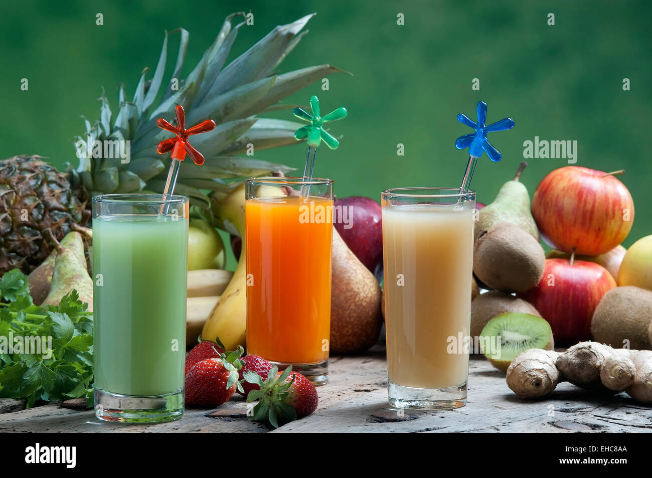 Juices of orange and banana fruits hi-res stock photography and images ...