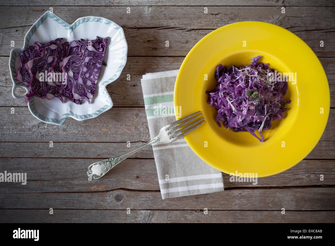 Risotto With Red Cabbage Stock Photo - Alamy
