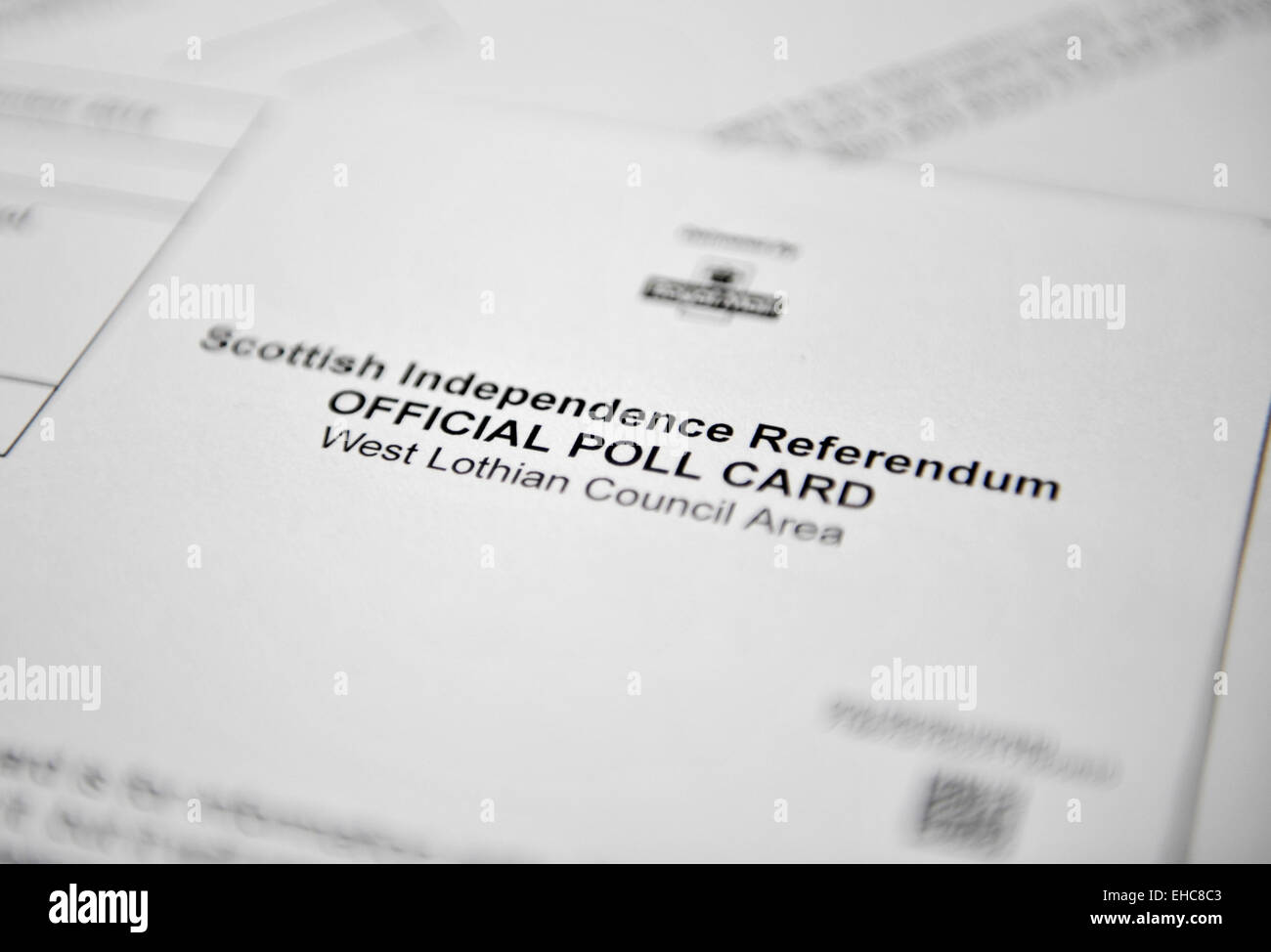 A poll card for Scottish Independence Referendum 2014 voting Featuring ...