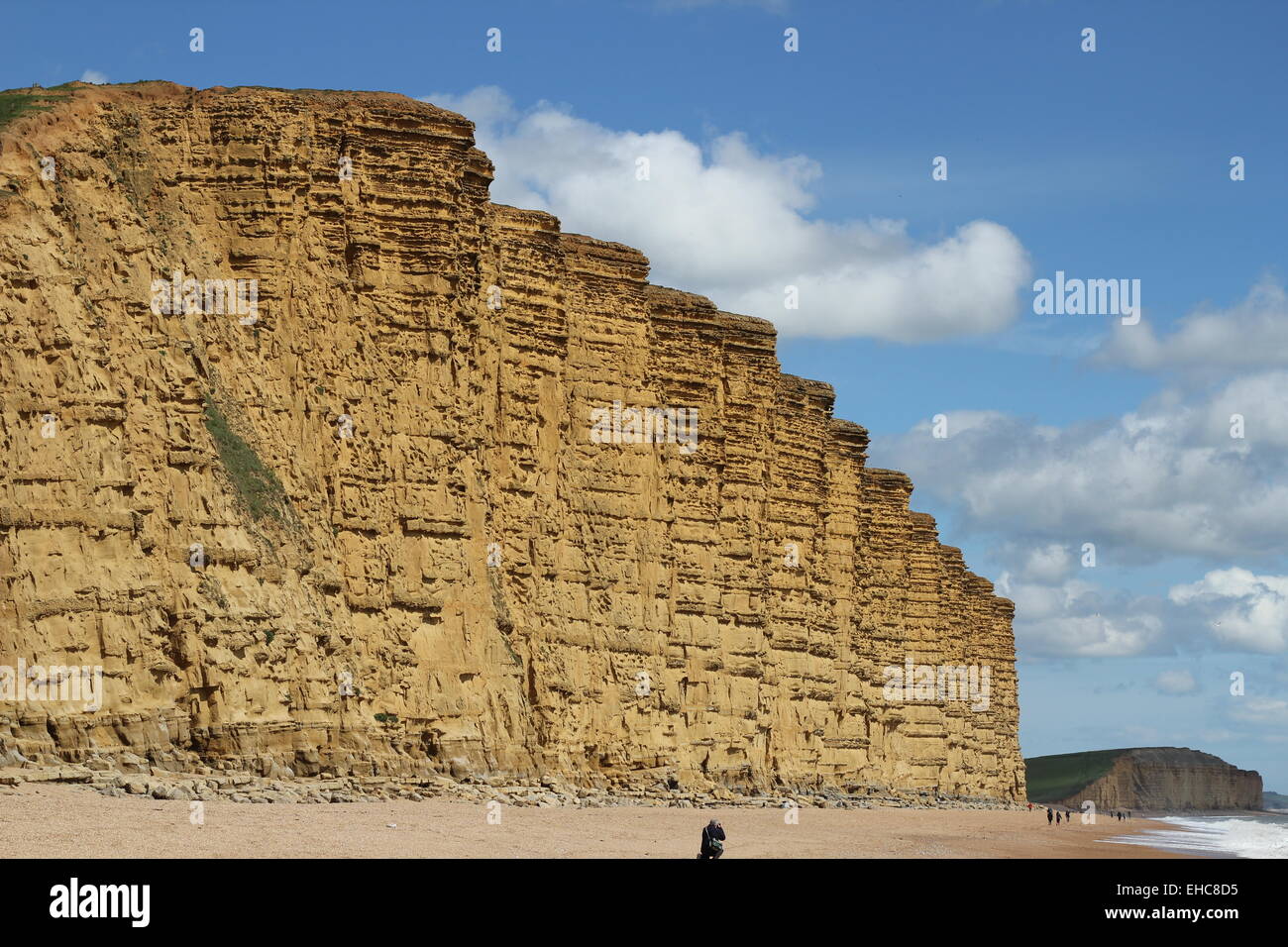 Jurassic cliffs sandy beach formation sea holidays dorset uk hi-res ...