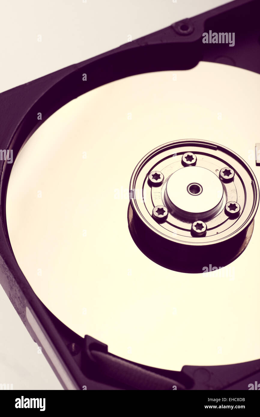Color picture with details from inside a computer hard drive Stock ...