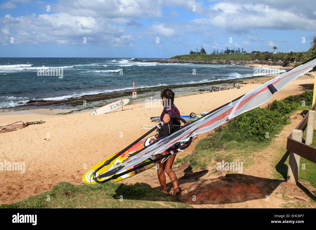 Windsurfer on beach hi-res stock photography and images - Alamy