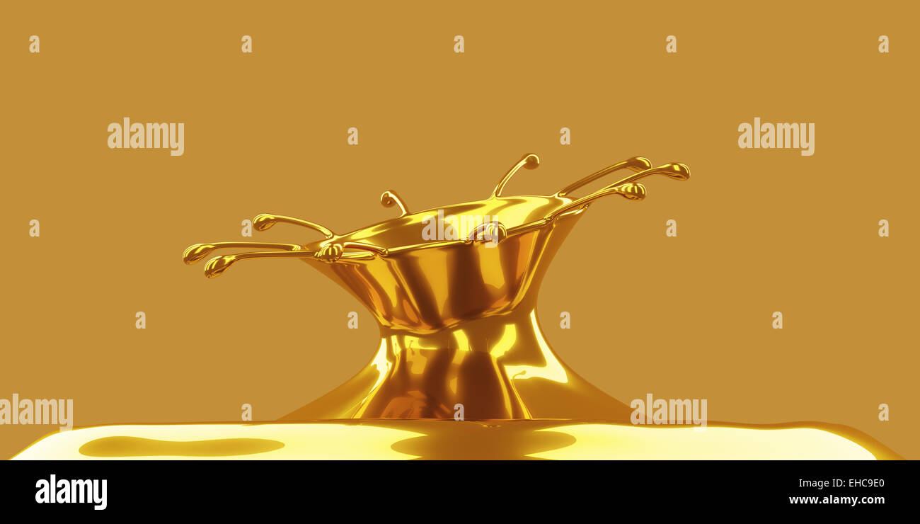 Splashes and aplatter of melted gold. Large resolution Stock Photo - Alamy