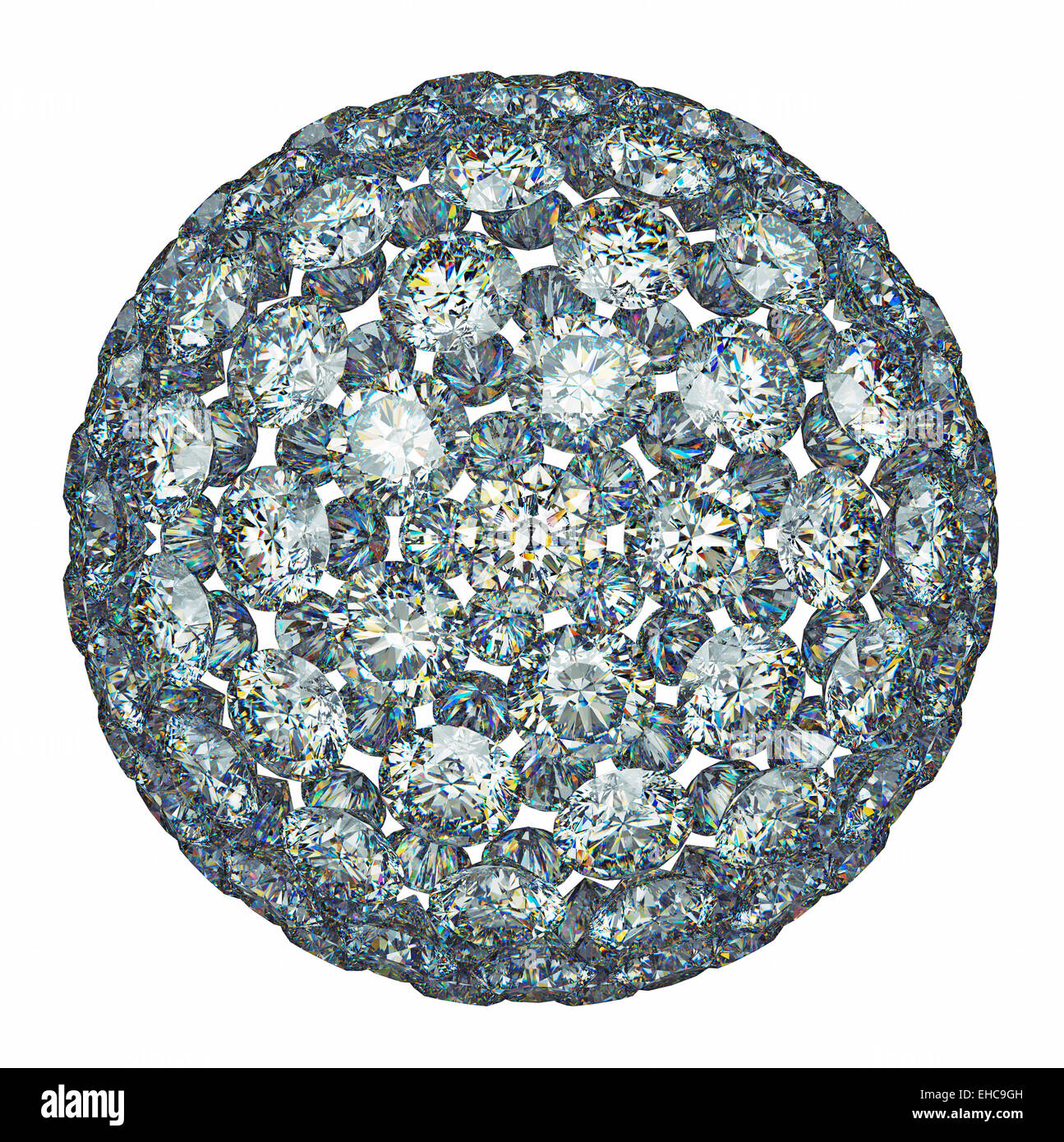 Diamonds or gemstones sphere isolated over white. Large resolution ...