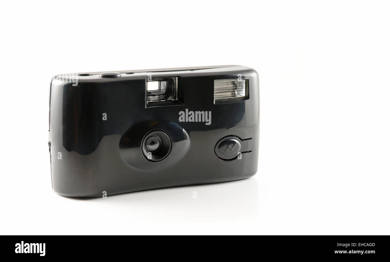 Black disposable camera film isolated on white background Stock Photo ...