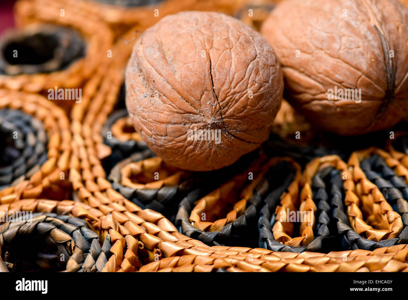Two nuts background Stock Photo - Alamy