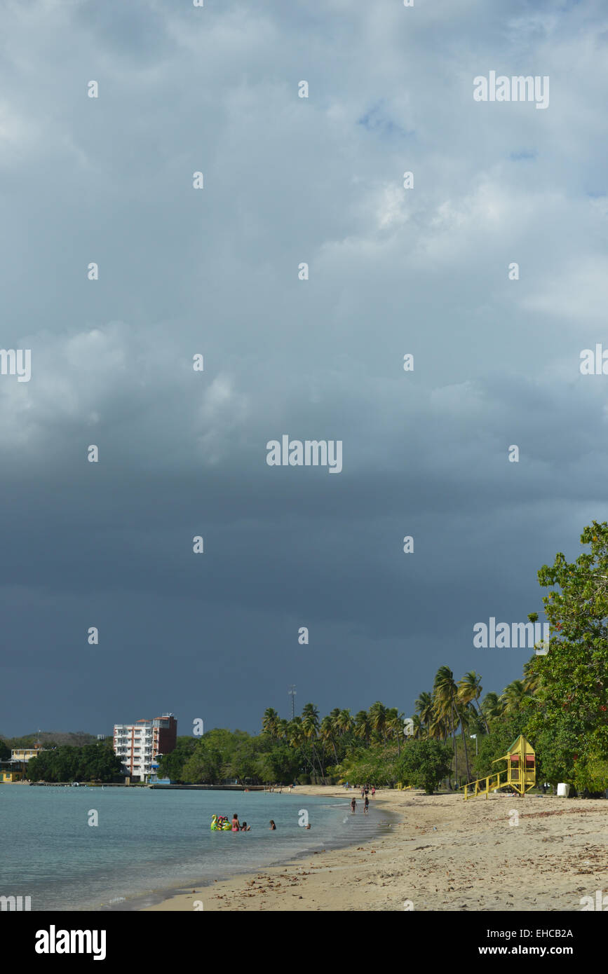 Cloudy day at Boqueron beach. Cabo Rojo, Puerto Rico. US territory ...