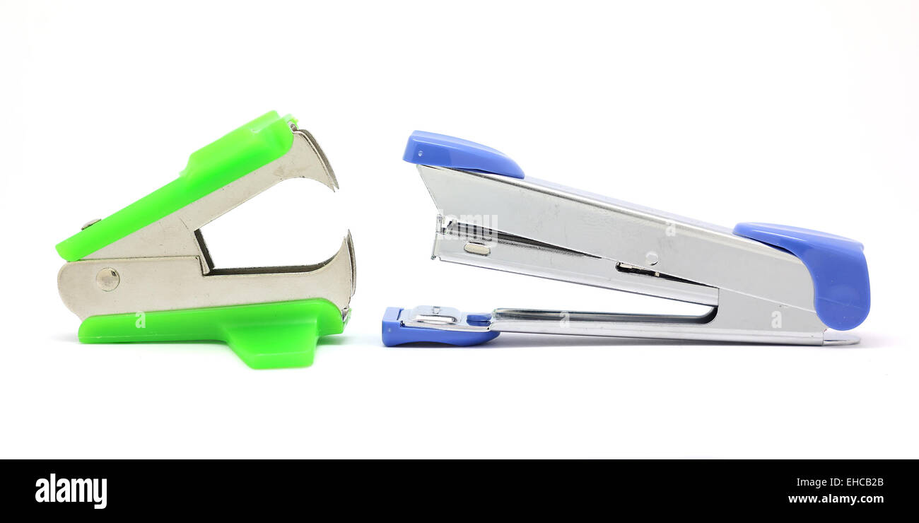 stapler and staple remover isolated on white background Stock Photo - Alamy