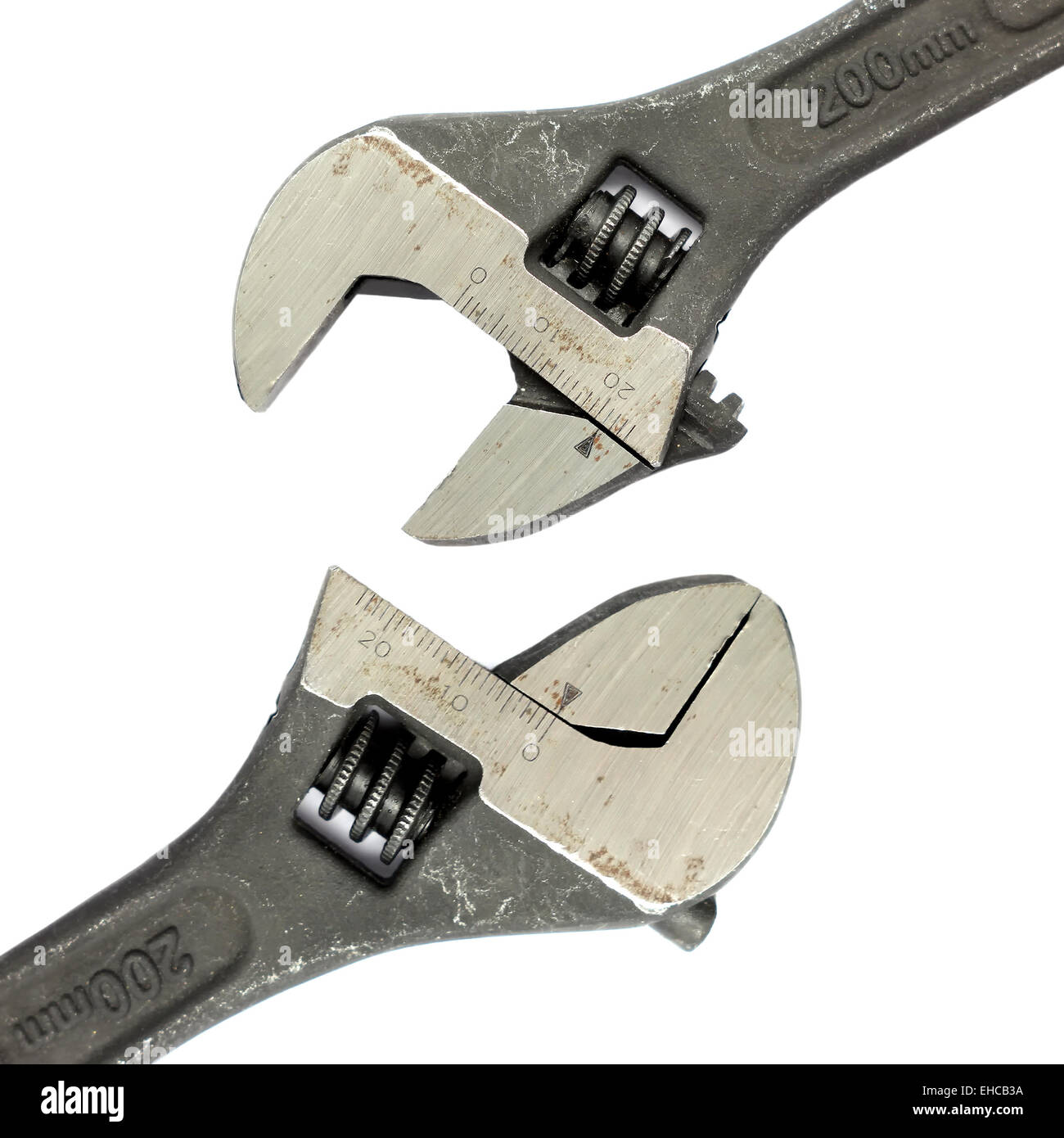 Adjustable wrench isolated on white background Stock Photo - Alamy