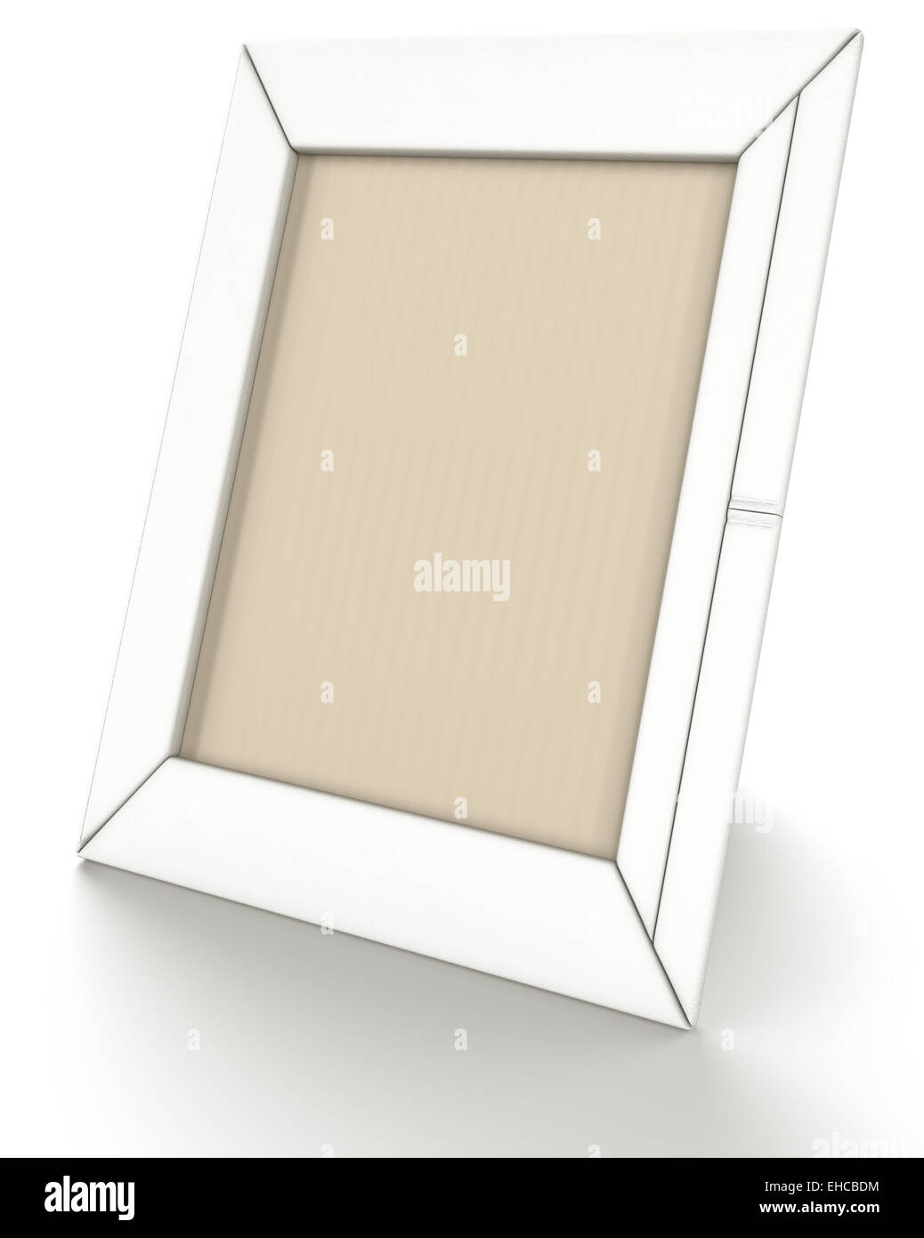 Empty leather photo frame on stand over white background Stock Photo ...