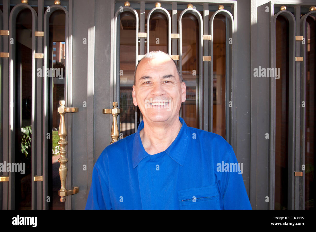Madrid, Spain. 9th Mar, 2015. 62-year old doorman, Rafael Cabrera Rapos ...