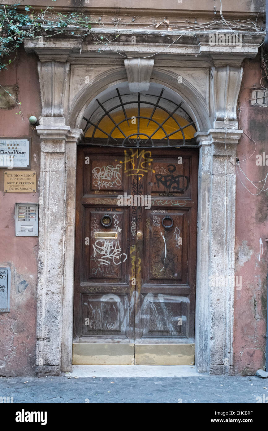 Door detail, Rome Italy Stock Photo - Alamy