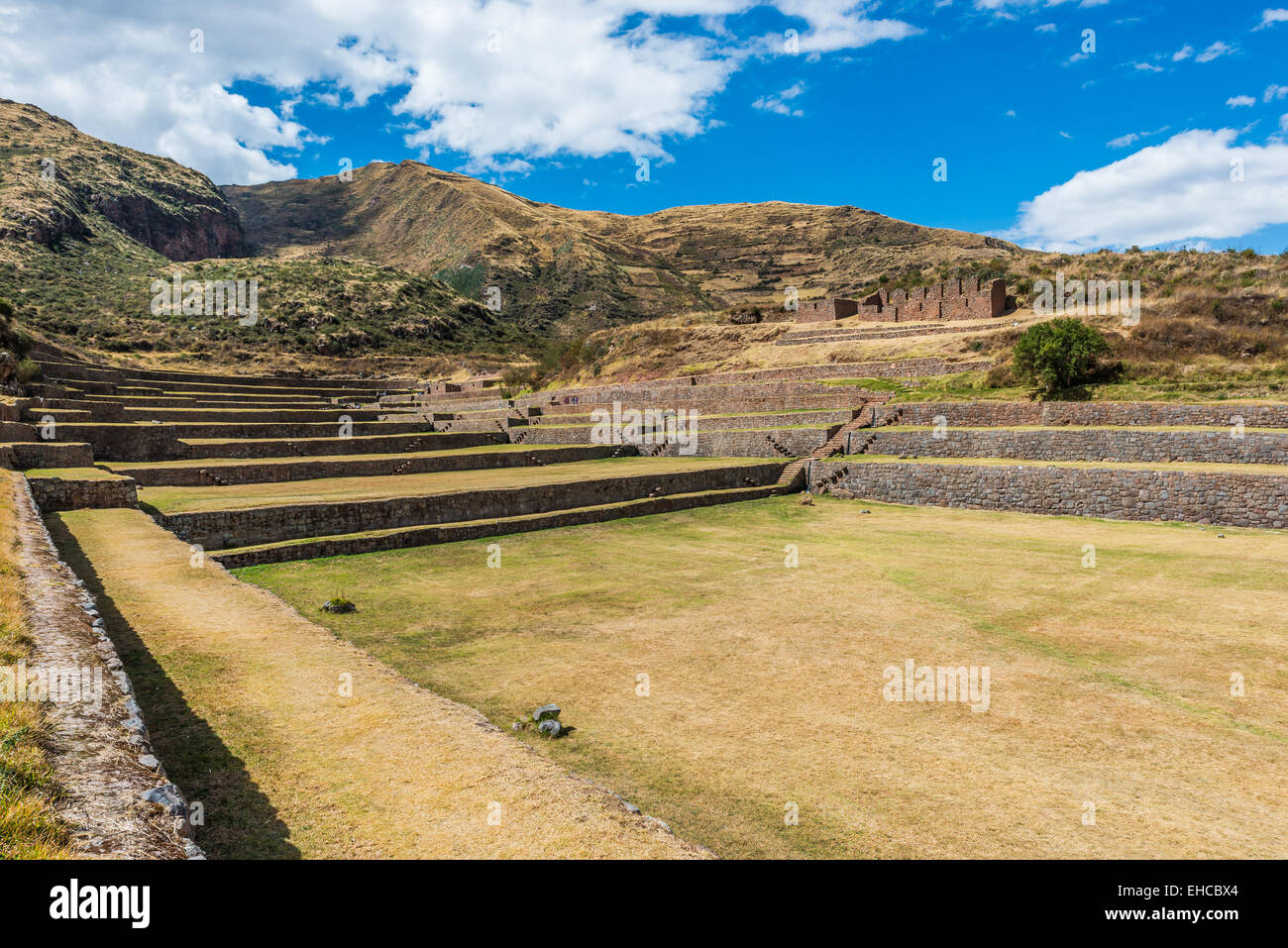Tipon, Incas ruins in the peruvian Andes at Cuzco Peru Stock Photo - Alamy