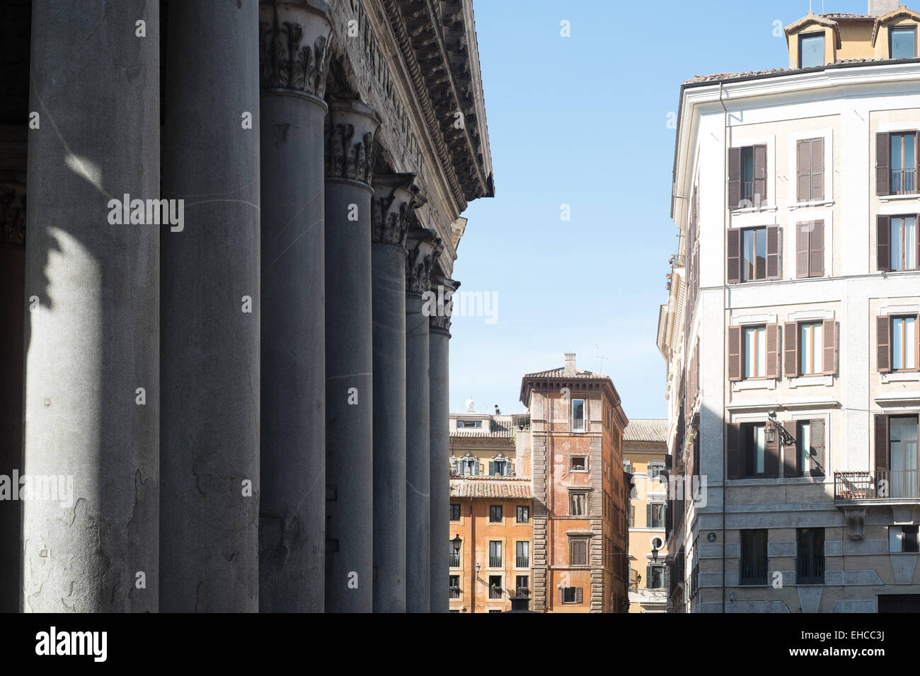 The Pantheon, Rome Italy. Front, portico and column detail Stock Photo ...