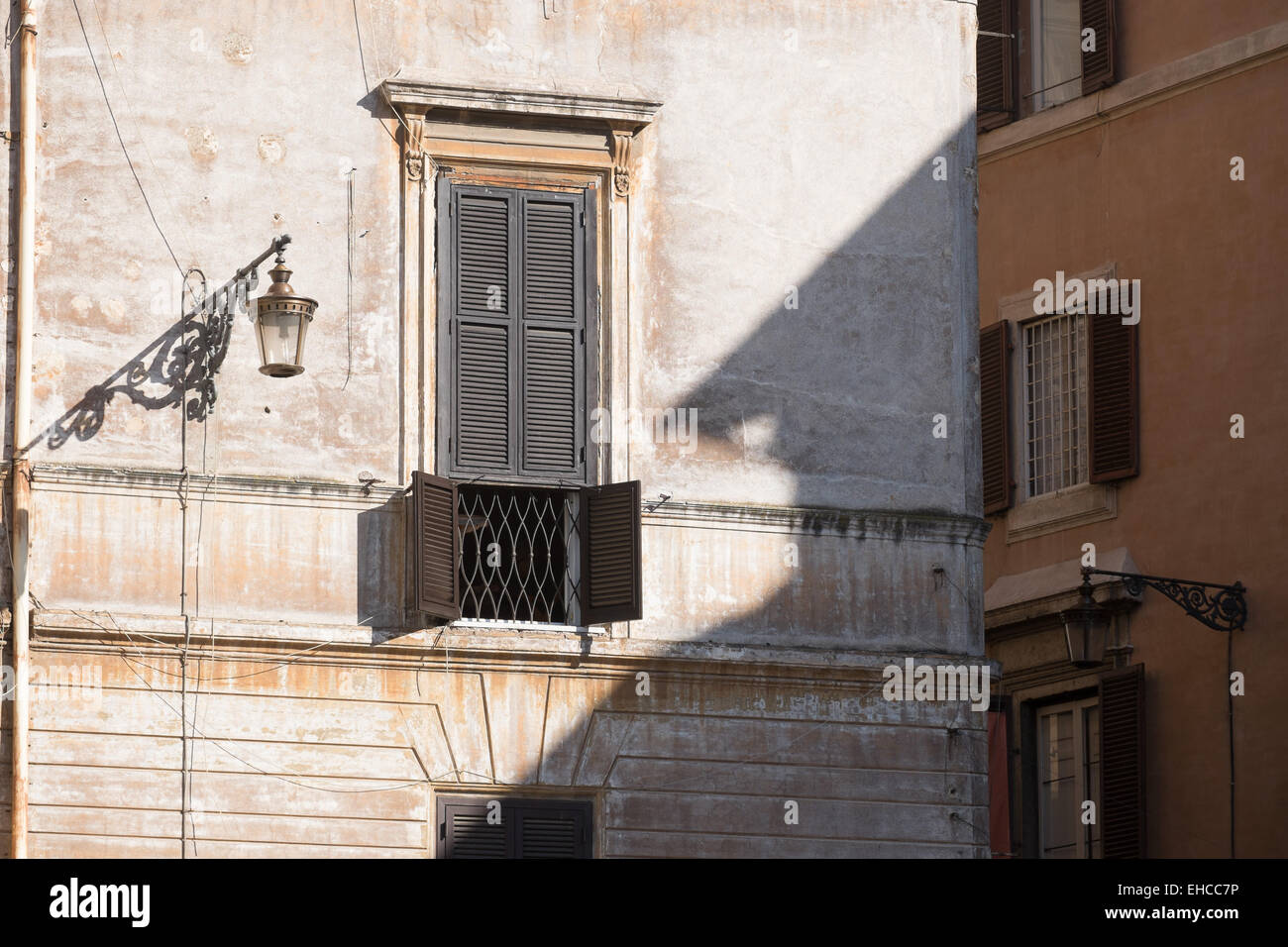 Building and window detail in downtown Rome, Italy Stock Photo - Alamy