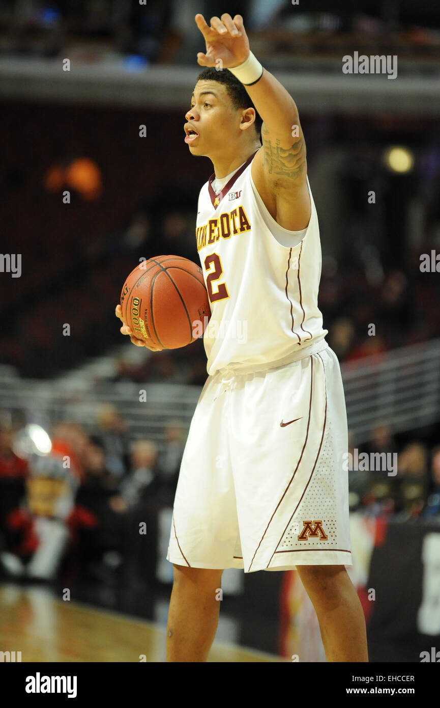 March 11, 2015: Minnesota Golden Gophers guard Nate Mason (2) directs ...