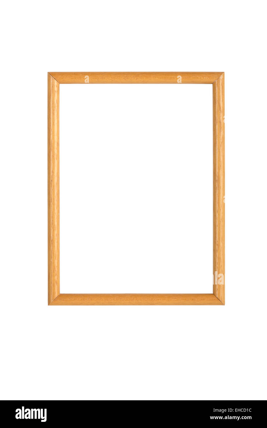 simple wooden picture frame, isolated on white Stock Photo - Alamy