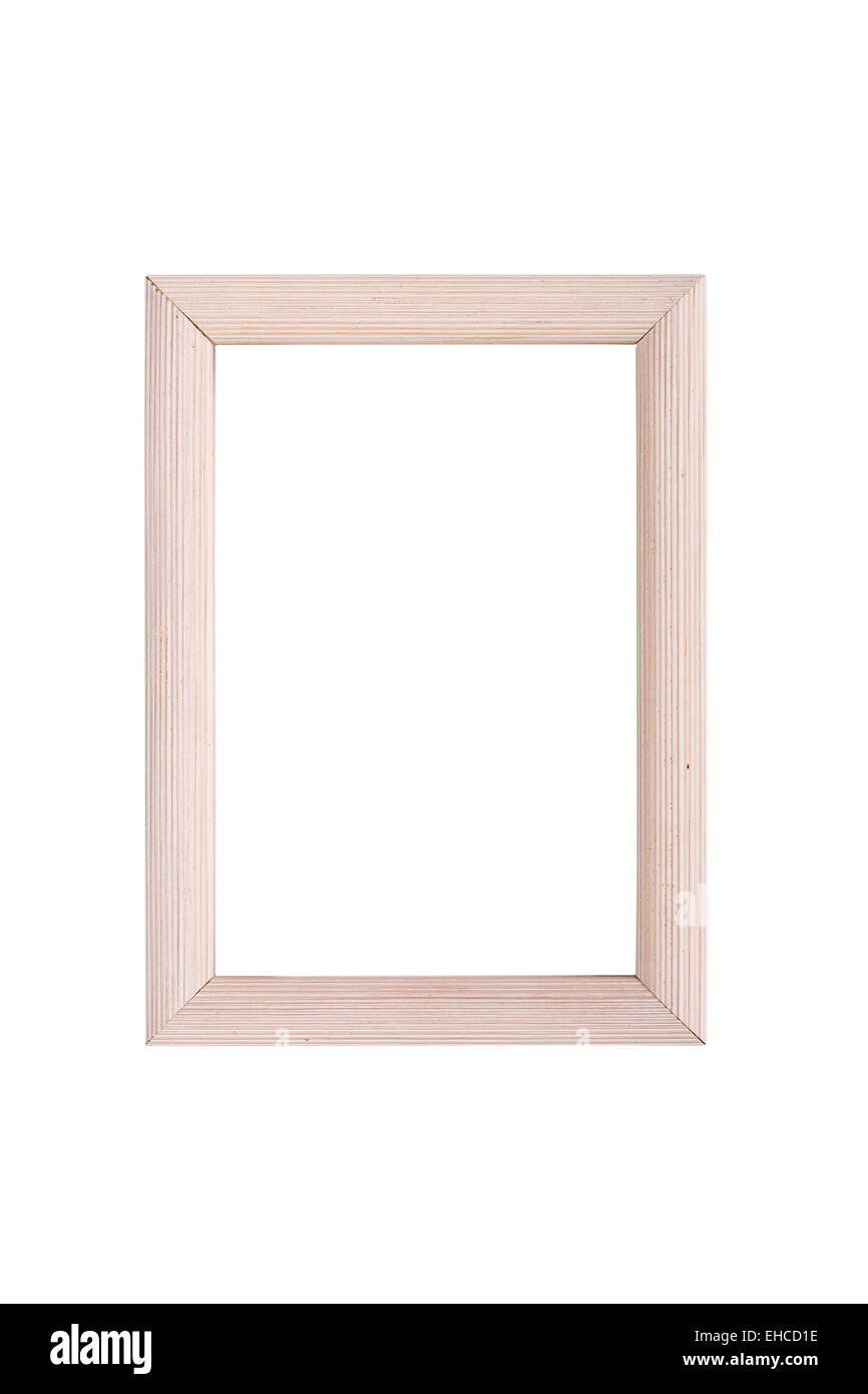 simple wooden picture frame, isolated on white Stock Photo - Alamy