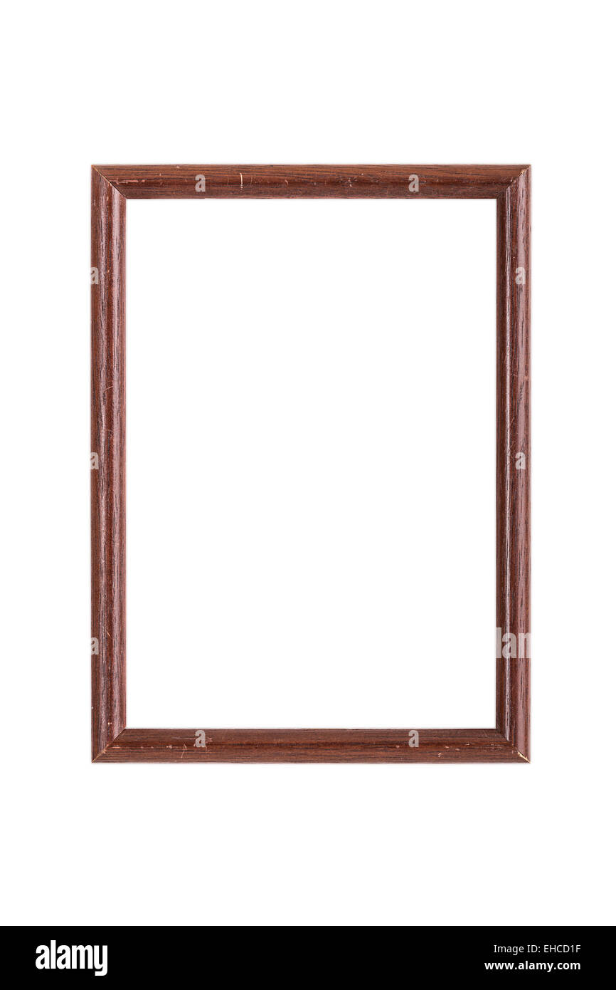 simple wooden picture frame, isolated on white Stock Photo - Alamy