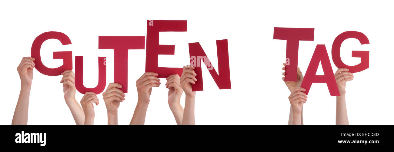 Good day hands people team word letters hi-res stock photography and ...