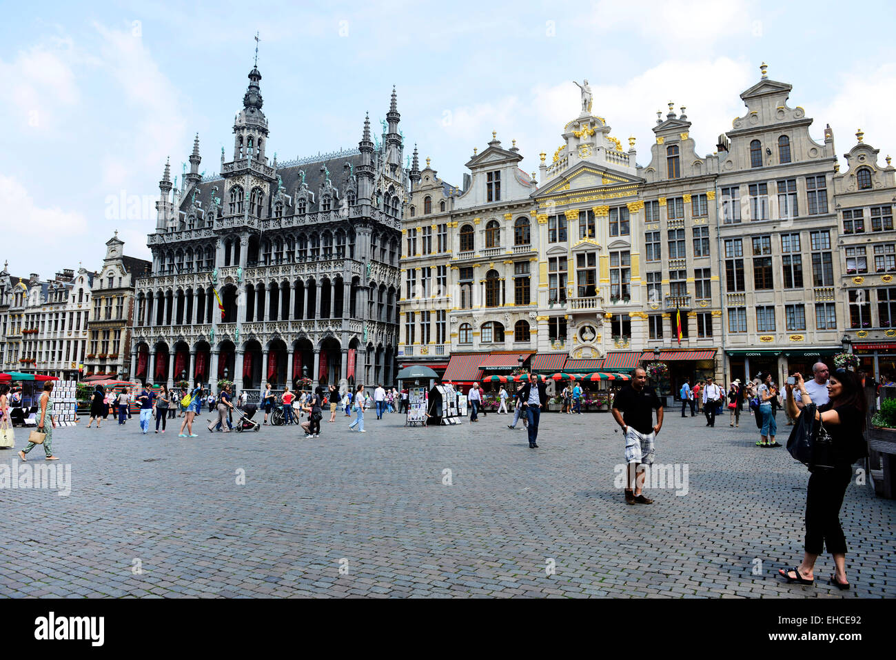 Beautiful medieval buildings in the Grand Place in Brussels Stock Photo ...