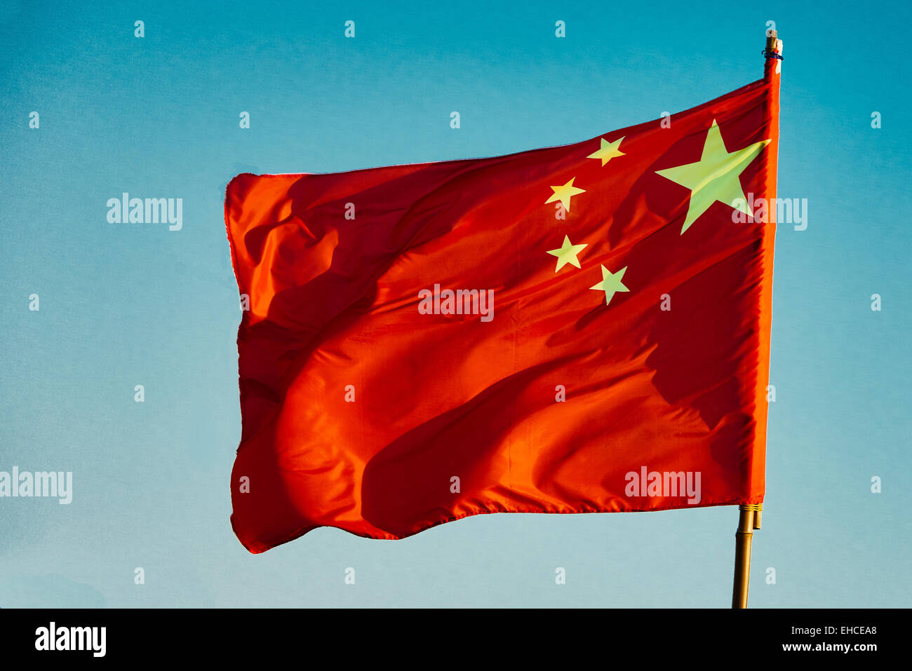 chinese flag floating China Stock Photo - Alamy