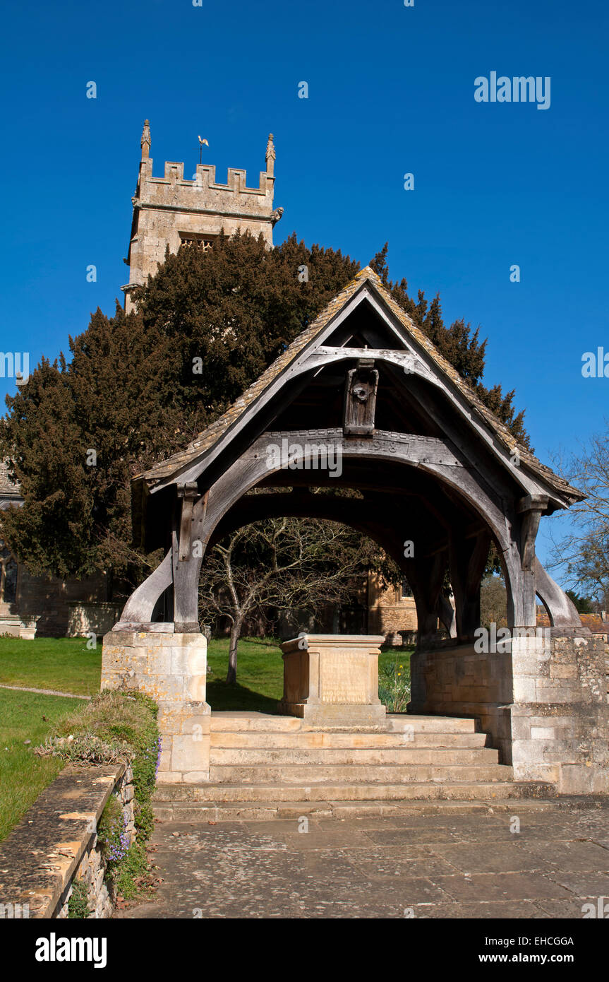 St. Faith`s Church lychgate, Overbury, Worcestershire, England, UK ...