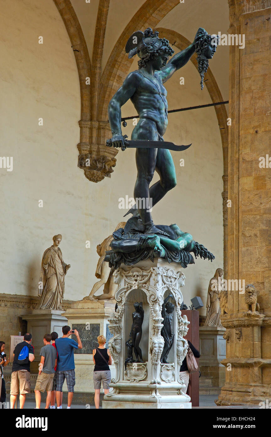 Florence, Perseus statue, La Signoria square, Piazza della Signoria ...
