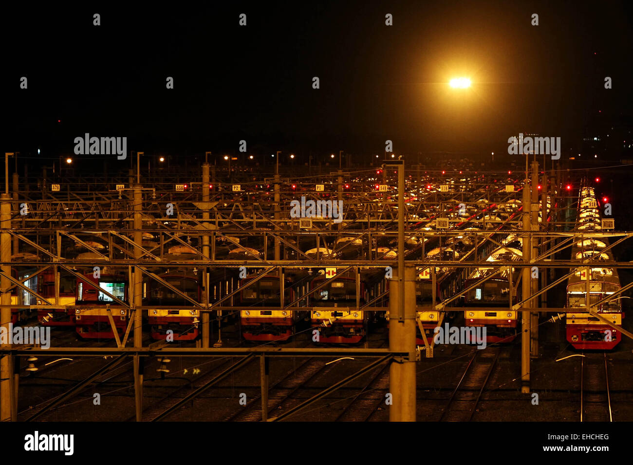 Depok, West Java, Indonesia. 12th Mar, 2015. Depok depot electric train ...