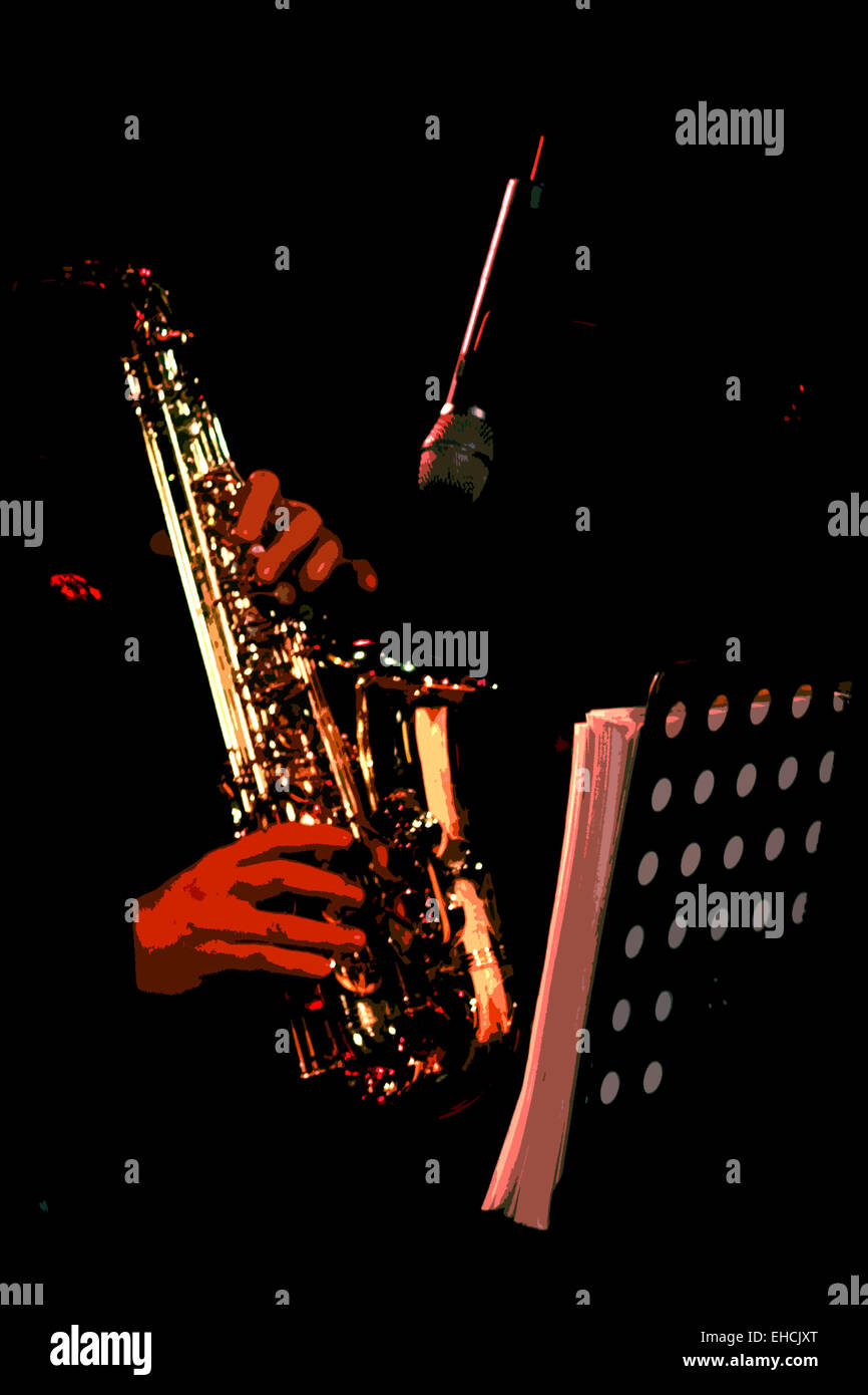 Saxophone playing hi-res stock photography and images - Alamy