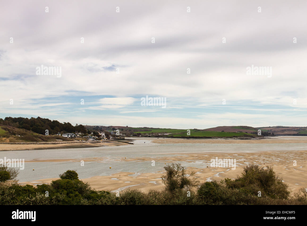 Rock on the River camel estuary, Cornwall, United Kingdom Stock Photo ...