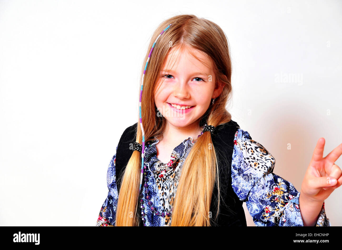 Girls Flower Power Stock Photo - Alamy