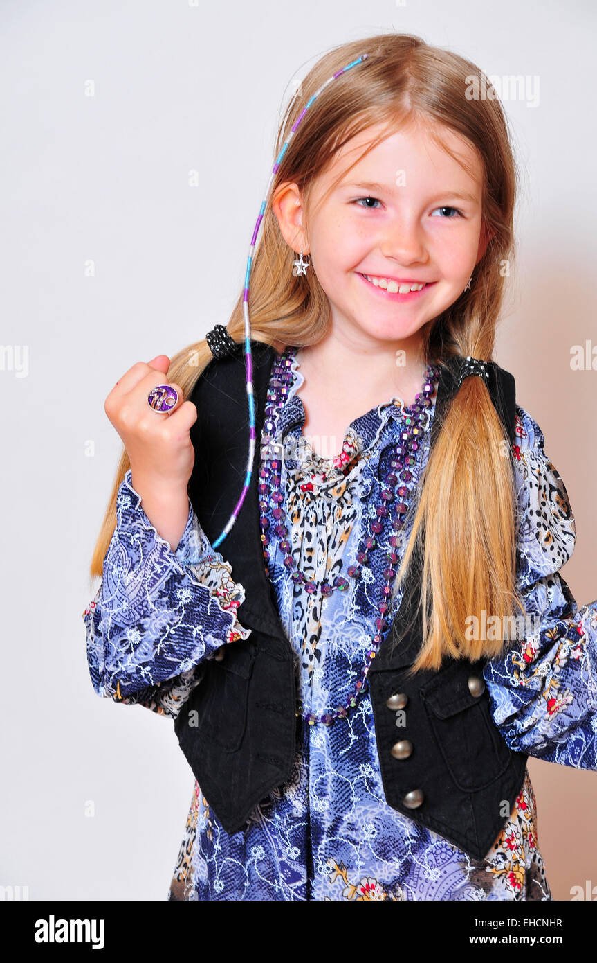 Girls Flower Power Stock Photo - Alamy