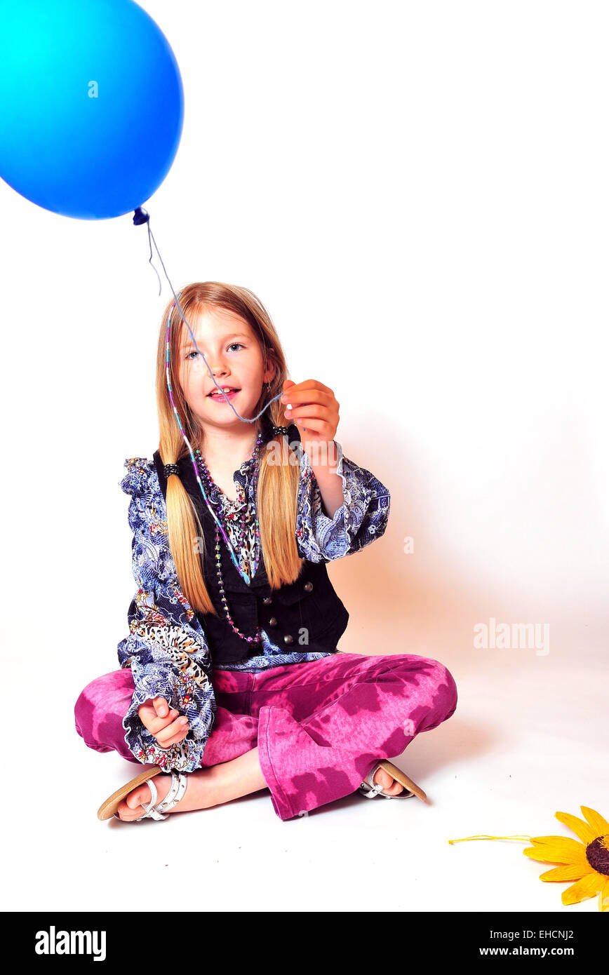 Girls Flower Power Stock Photo - Alamy