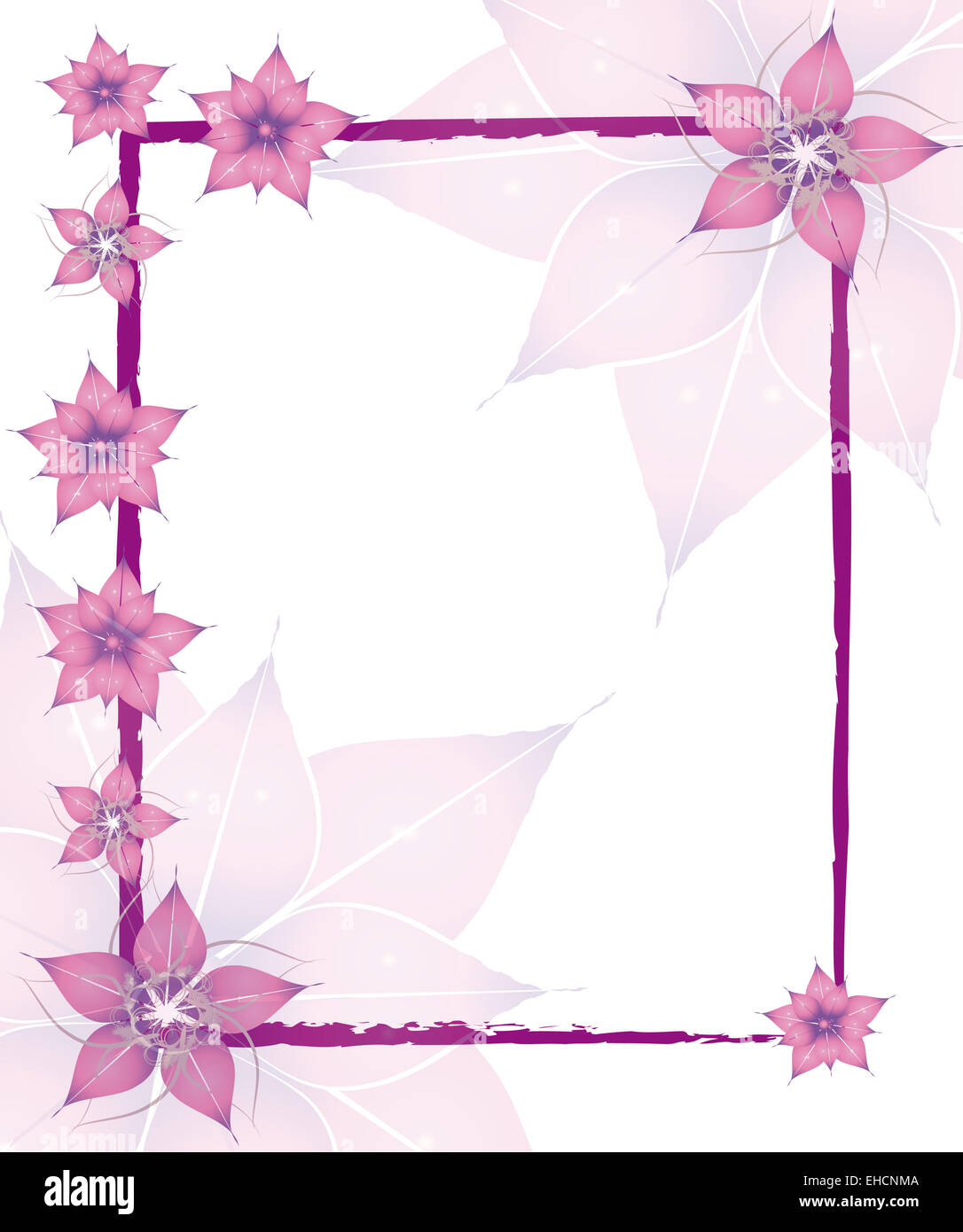 Pink Floral frame Stock Photo - Alamy