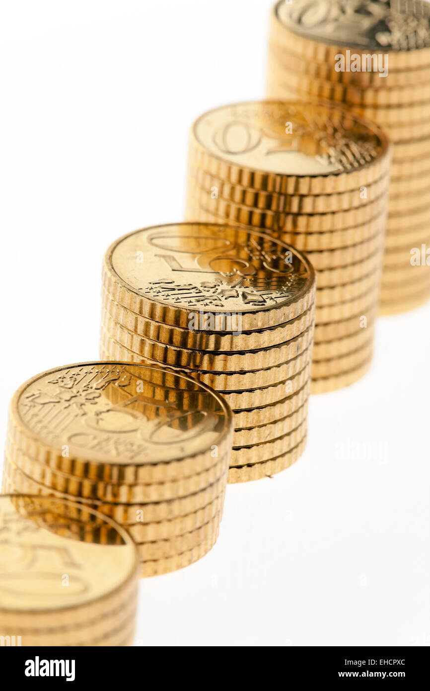 Stack of Euro coins Stock Photo - Alamy