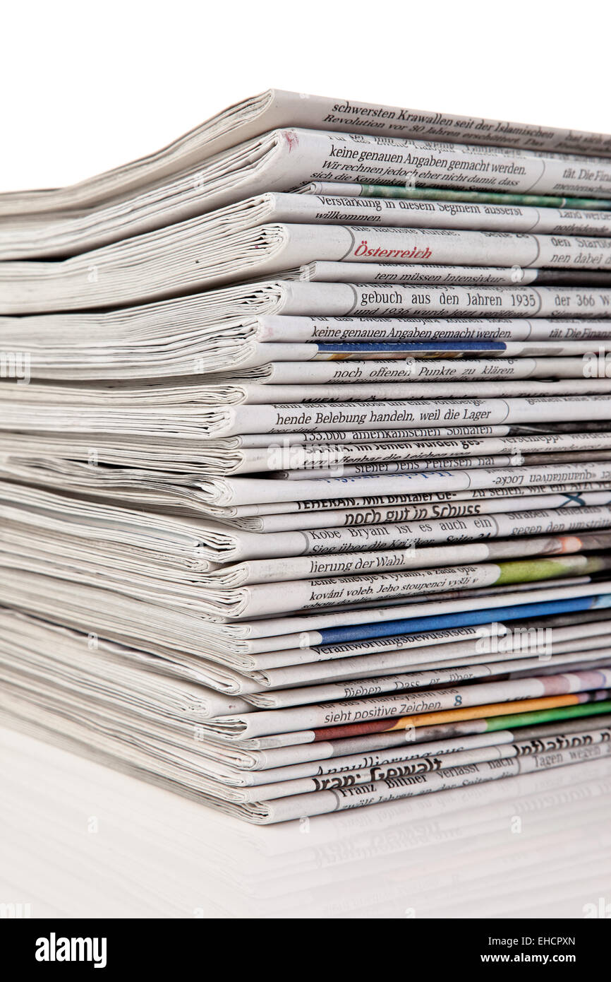 Stack of newspapers Stock Photo - Alamy