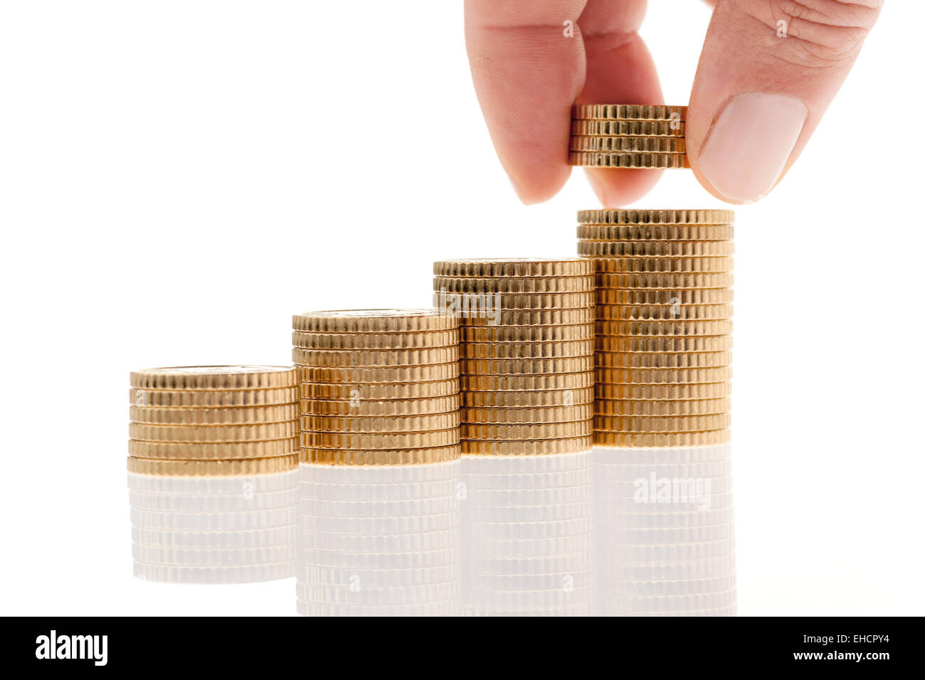 Stack of Euro coins Stock Photo - Alamy