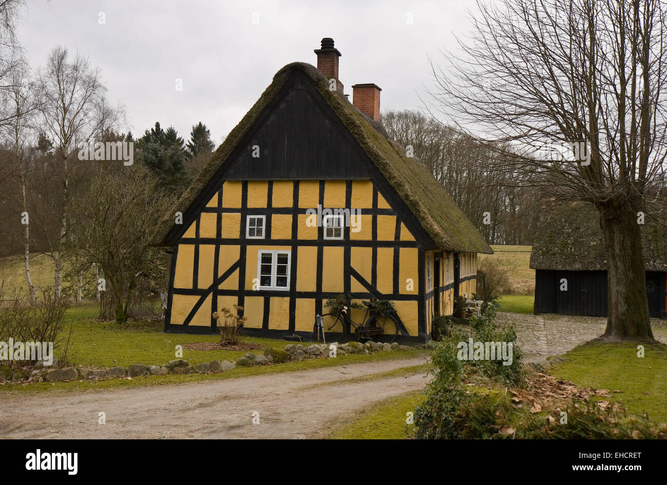 Half timbered thatched cottage hi-res stock photography and images - Alamy