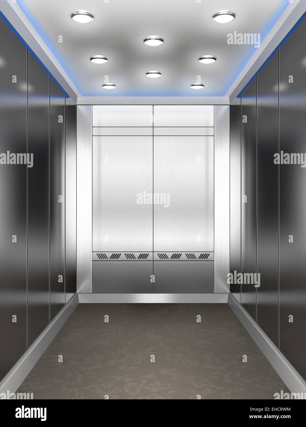 Modern elevator with opened door - 3d illustration Stock Photo - Alamy