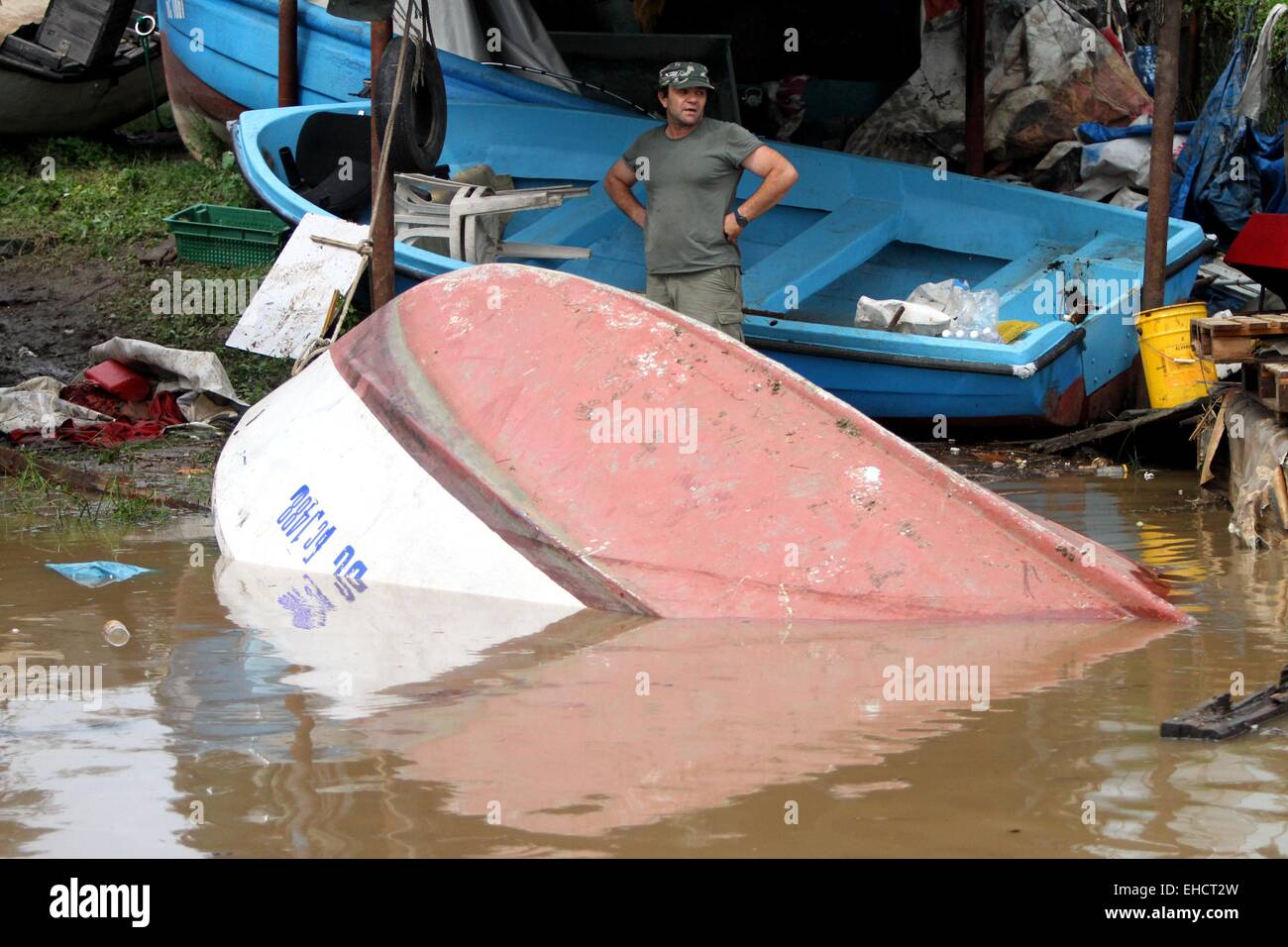 A heavy rain storm hit the Bulgarian Black sea town of Burga on ...